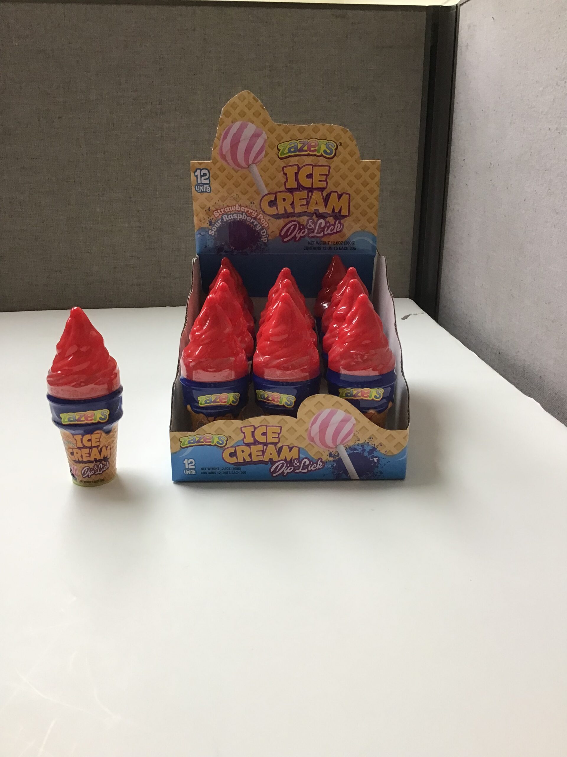 Ice Cream Dip & Lick Straw Pop Sour Raspberry Flv - Oppenheimer